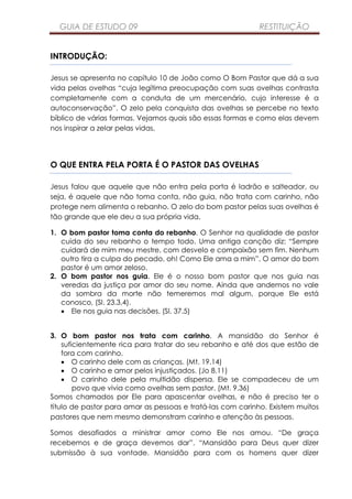 9 pastorear, a arte de restituir vidas | PDF