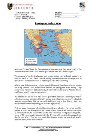 Peloponnesian War | DOCX | Death, Injury, or Military Conflict ...