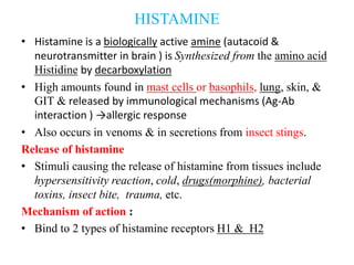 7.a. histamine & antihistaminics | PPTX
