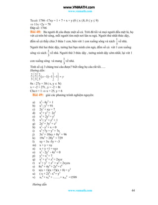 9 phương pháp giải phương trình nghiệm nguyên | PDF