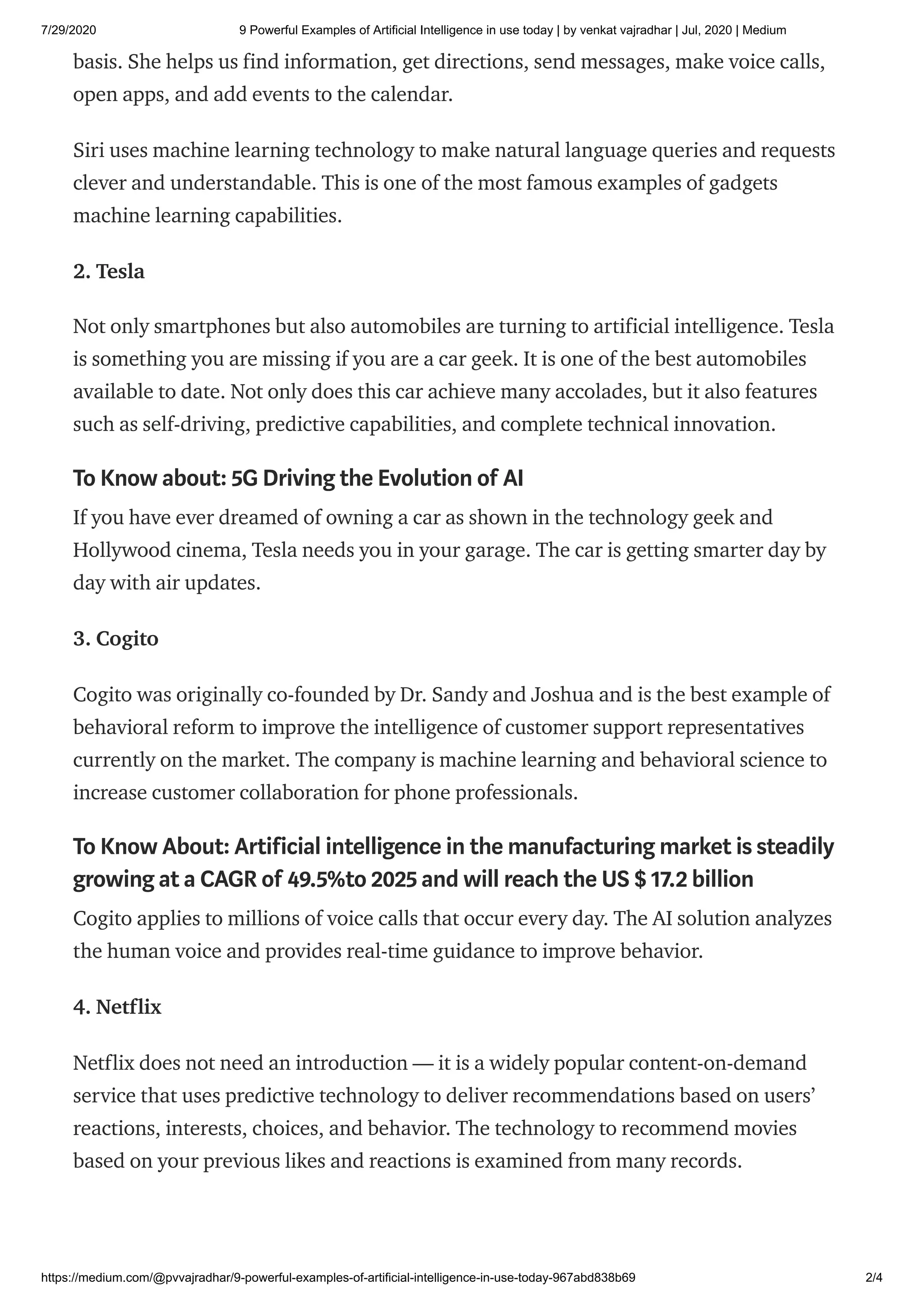 9 powerful examples of artificial intelligence in use today by venkat ...