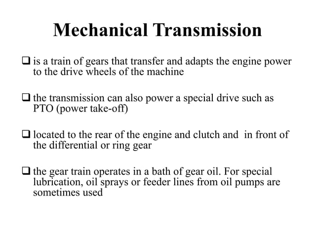 power transmission of tractor | PDF