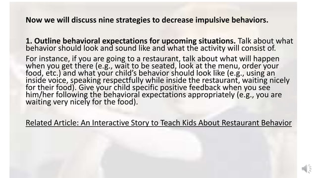9 Practical Strategies to Decrease Impulsive Behavior in Children | PPTX