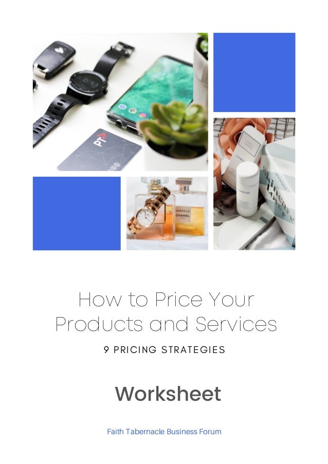 9 Pricing Strategies Worksheet