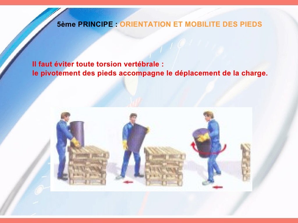 9 principes de la manutention manuelle