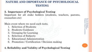 Unit-9 Psychological Testing and Its Implications | PDF