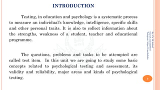 Unit-9 Psychological Testing and Its Implications | PPT