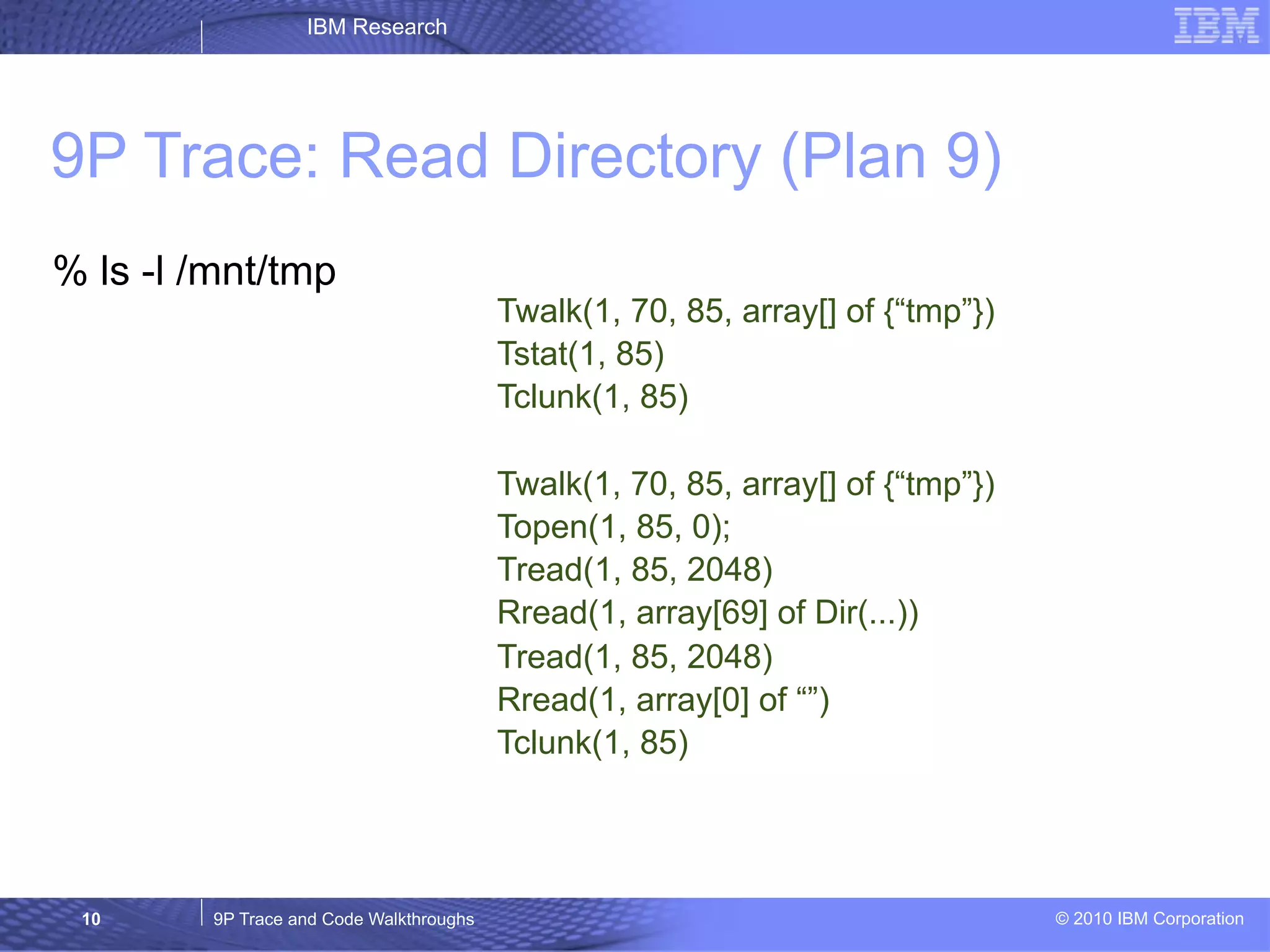9P Code Walkthrough | PDF | Operating Systems | Computer Software and Applications