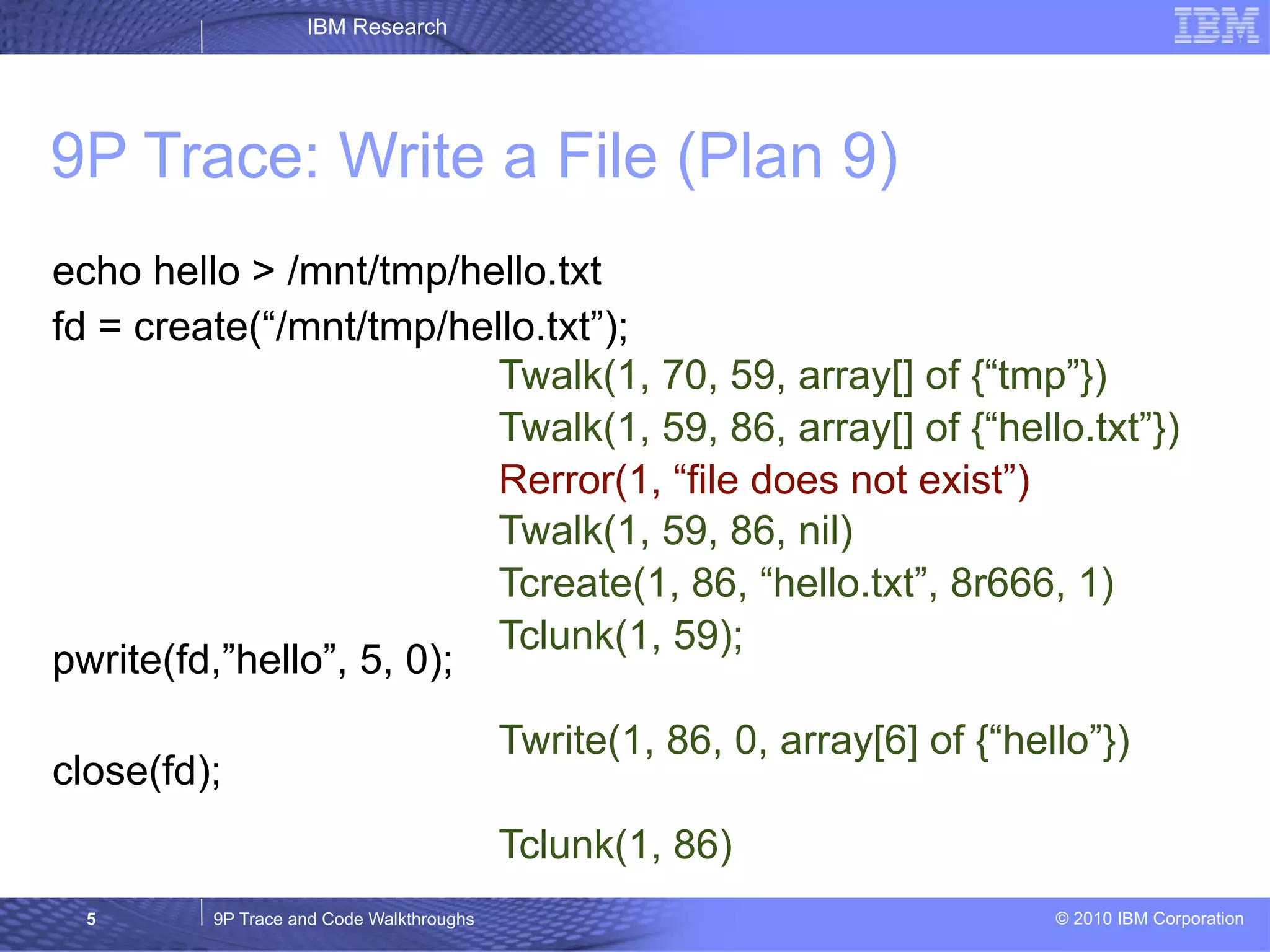 9P Code Walkthrough | PDF | Operating Systems | Computer Software and Applications