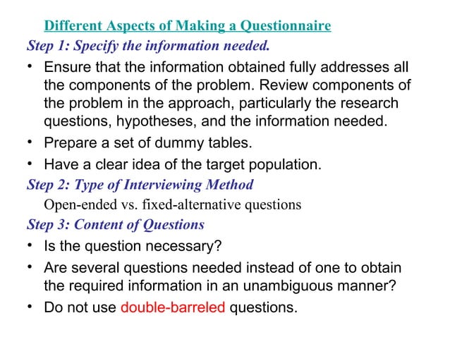 9 questionnaire design | PPT