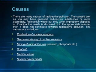 Causes Of Radioactive Pollution