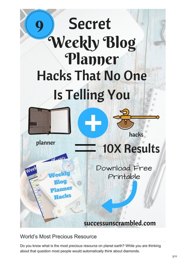 9 Rare Weekly Blog Planner Hacks You Need To Know | PDF | Marketing and ...