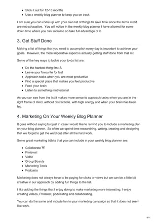9 Rare Weekly Blog Planner Hacks You Need To Know | PDF | Marketing and ...