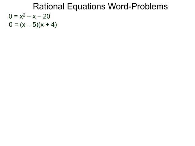 9 rational equations word problems-x | PPT