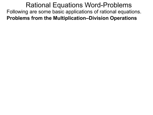 9 rational equations word problems-x | PPT