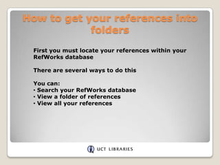 9 ref works get references into folders | PPTX | Operating Systems ...