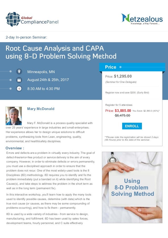 root cause analysis and capa using 8 d problem solving method