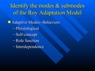 Sister Calista Roy Adaptation Model | PPT