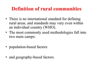 Rural Community Definition