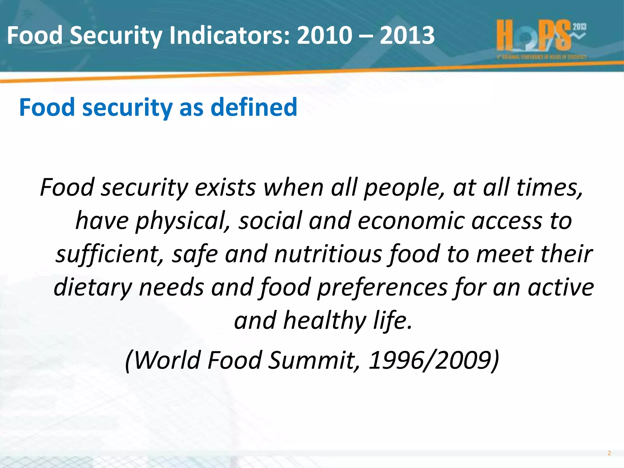 Ppt session 9 4-2 food security indicators | PPTX