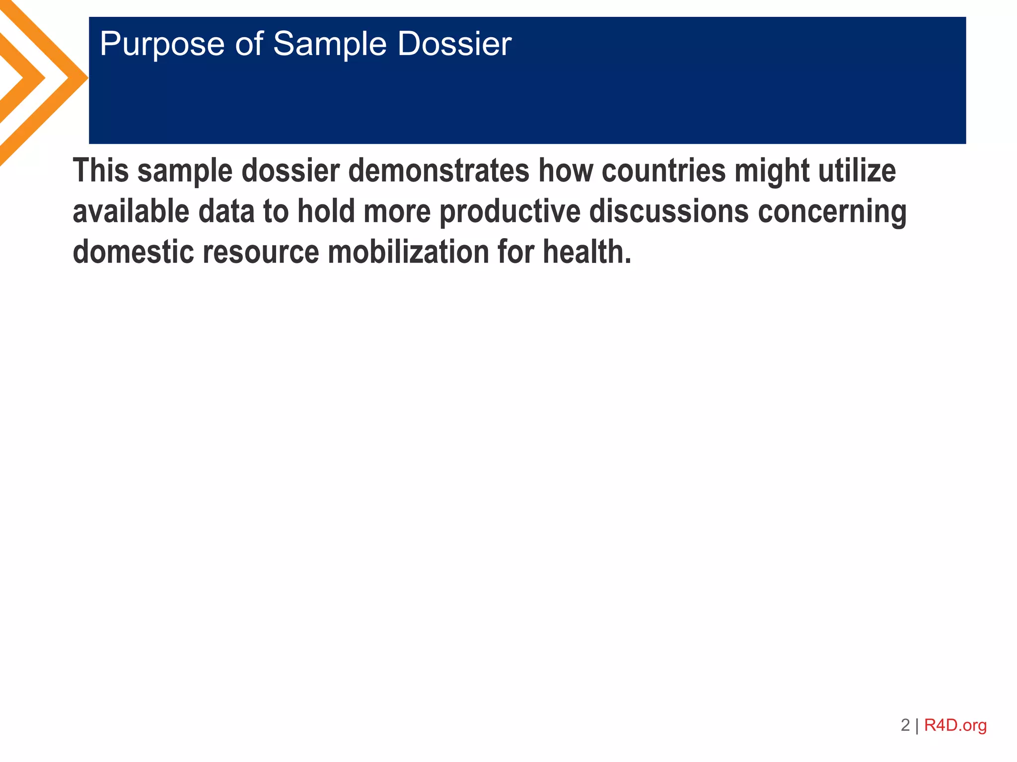 Sample DRM for Health Dossier: Jasmania | PPT