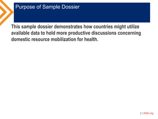 Sample DRM for Health Dossier: Jasmania | PPT