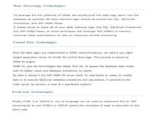 SAP HANA Native Application Development | PPT
