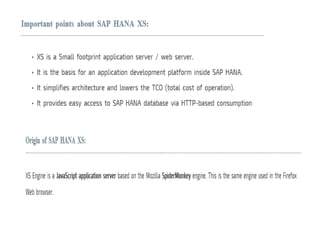SAP HANA Native Application Development | PPT