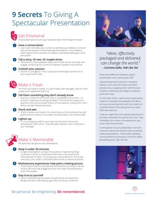 9 secrets to giving a spectacular presentation copy | PDF