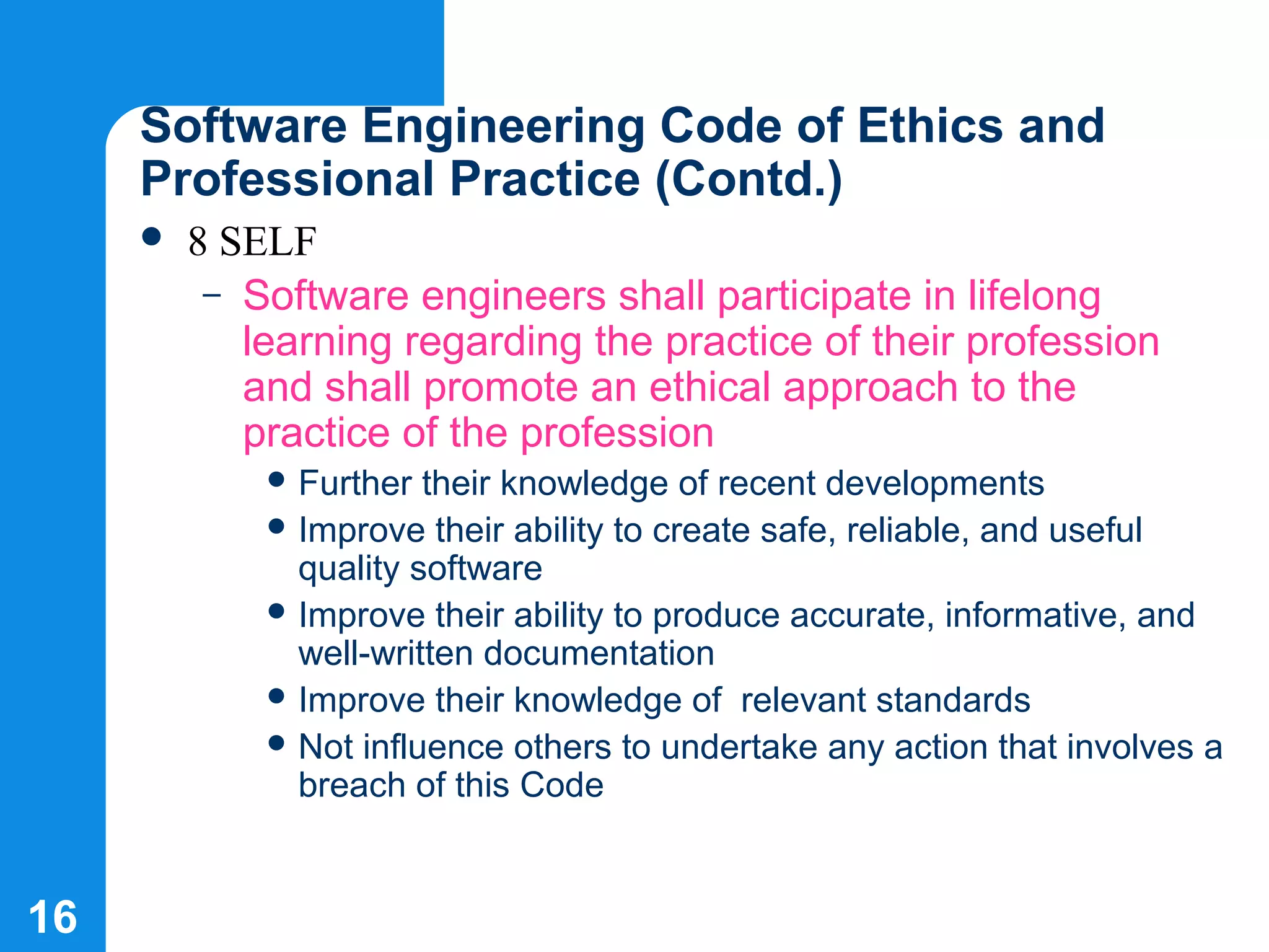 Software Engineering Code Of Ethics And Professional Practice | PPT