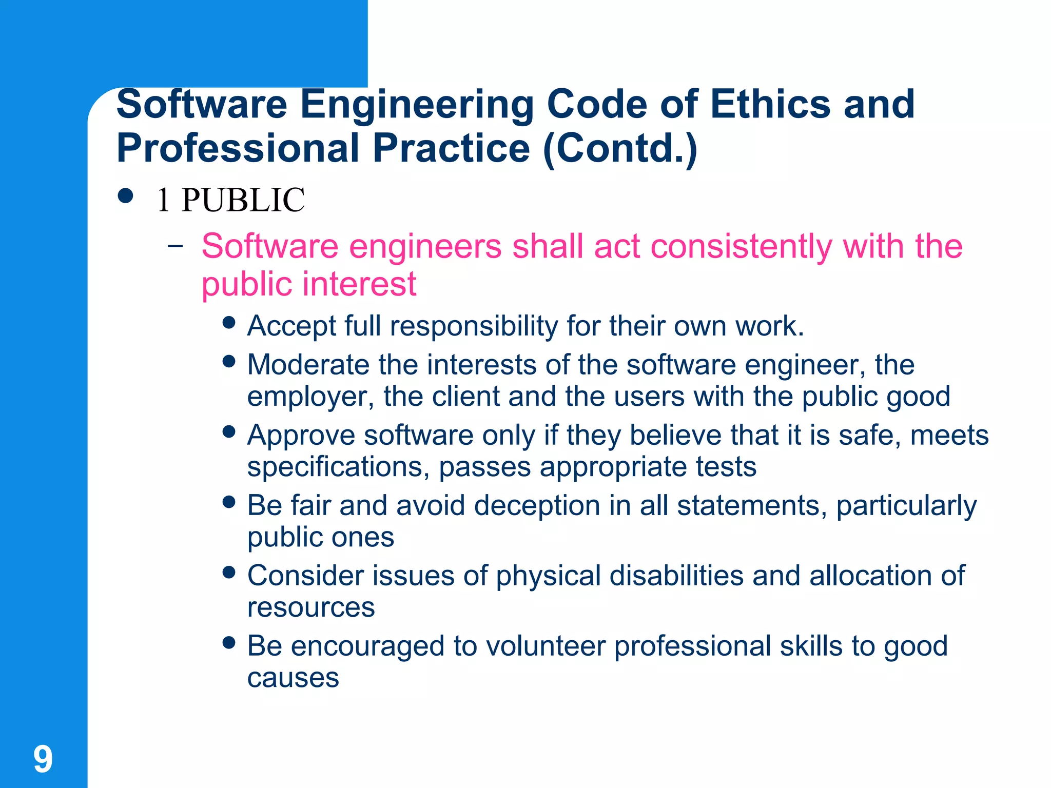 Software Engineering Code Of Ethics And Professional Practice | PPT