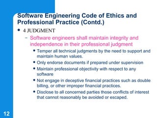Software Engineering Code Of Ethics And Professional Practice | PPT