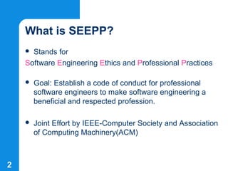 Software Engineering Code Of Ethics And Professional Practice | PPT