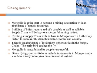 09.09.2010 Mongolian supply chain, Mr. Laurenz Melchers | PDF