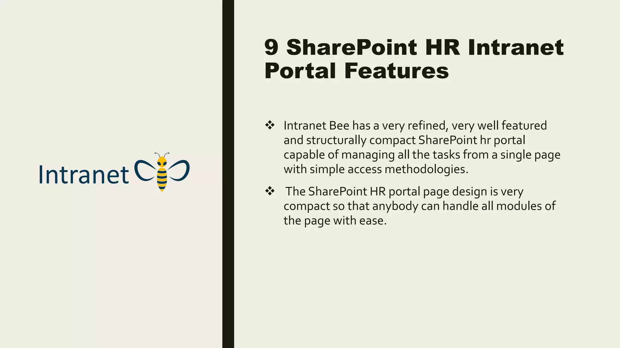 9 SharePoint HR Intranet Portal Features | PPT