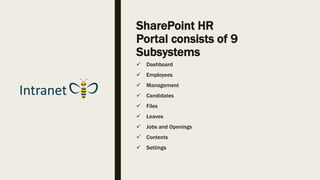 9 SharePoint HR Intranet Portal Features | PPT