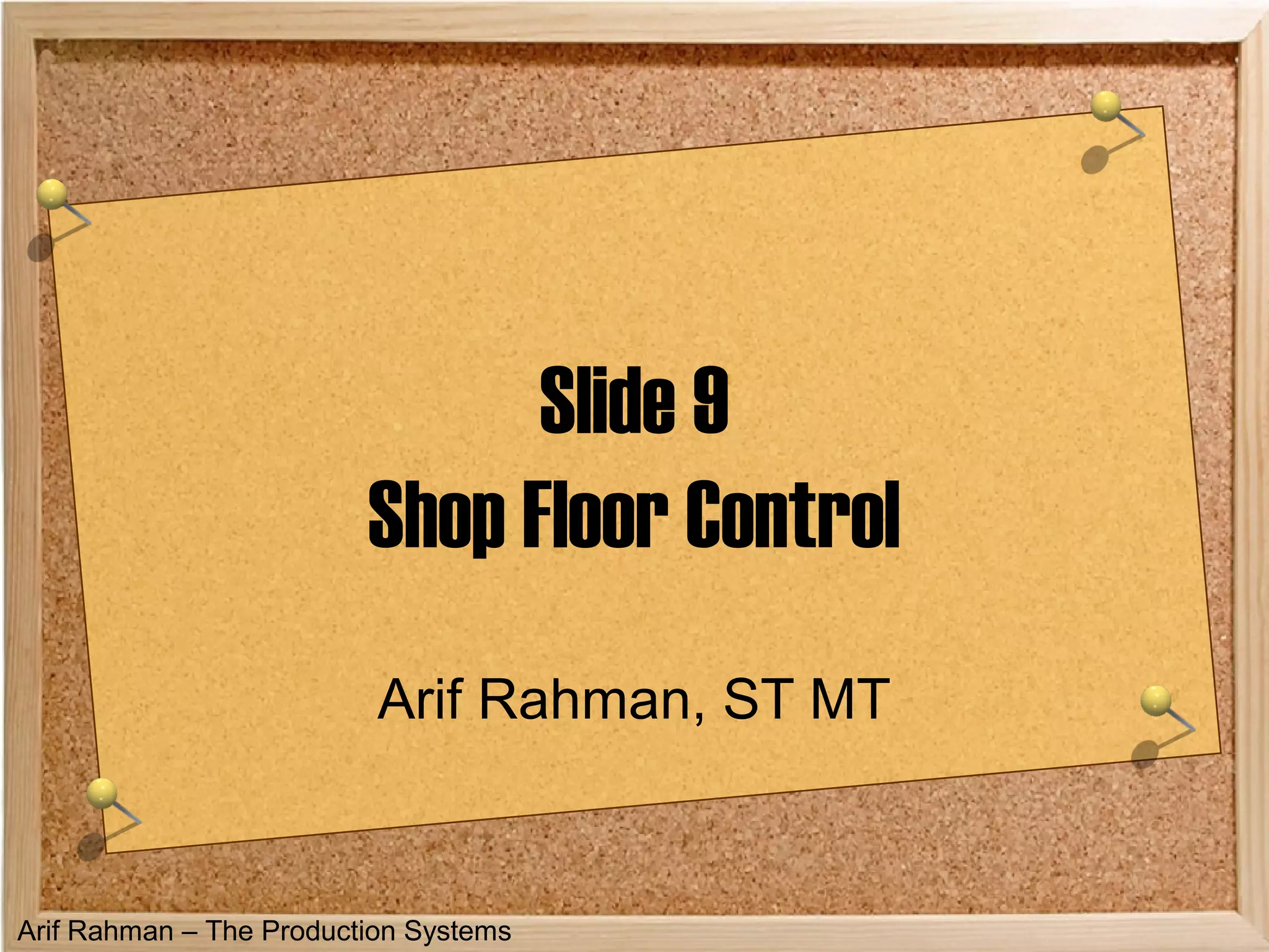 09 shop floor control | PPT