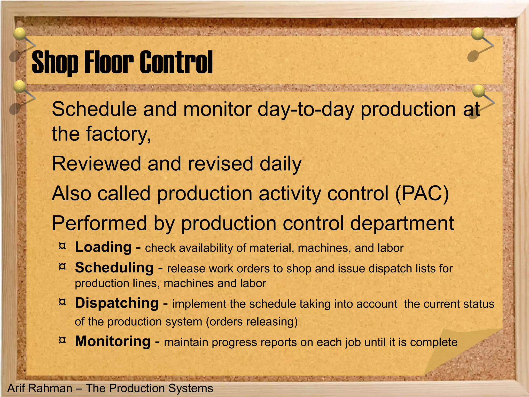 09 shop floor control | PPT