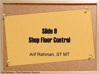 09 shop floor control | PPT