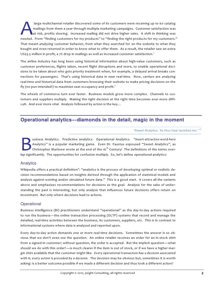 9sight operational analytics white paper