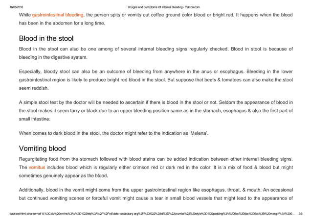 9 signs and symptoms of internal bleeding yabibo | PDF | Blood ...