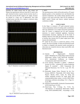 Simulation of grid connected photovoltaic system using MATLAB/ Simulink | PDF