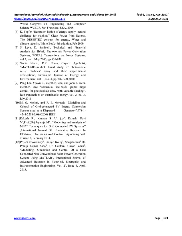 Simulation of grid connected photovoltaic system using MATLAB/ Simulink | PDF