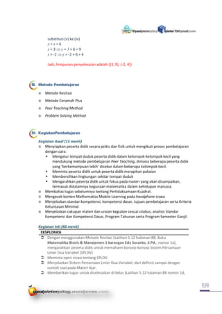 RPP: Sistem Persamaan | PDF