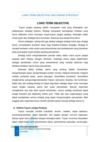 LONG TERM OBJECTIVE AND GRAND STRATEGY | PDF