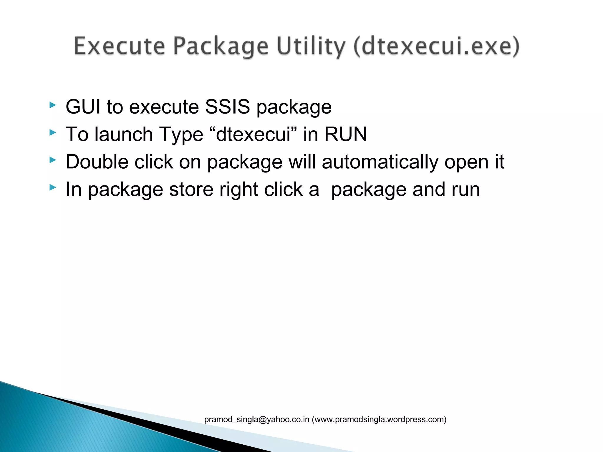 9\9 SSIS 2008R2_Training - Package Reliability and Package Execution | PPT