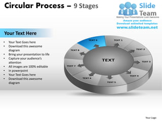 9 stages circular process powerpoint slides ppt templates | PPT