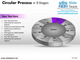 9 stages cycle circular round jigsaw maze piece strategy powerpoint ...