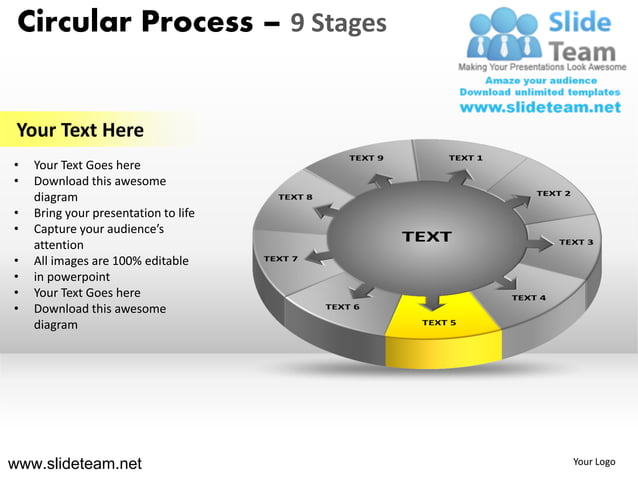 9 stages cycle circular round jigsaw maze piece strategy powerpoint ...