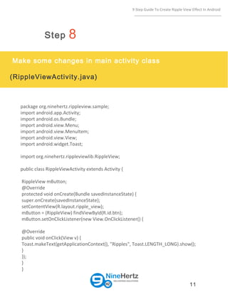 9 Step Guide to Create Ripple View Effect in Android | PDF